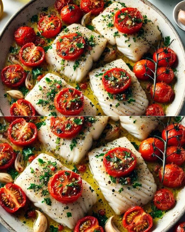 Baked Cod with Herbed Tomatoes Recipe – Made By Emily